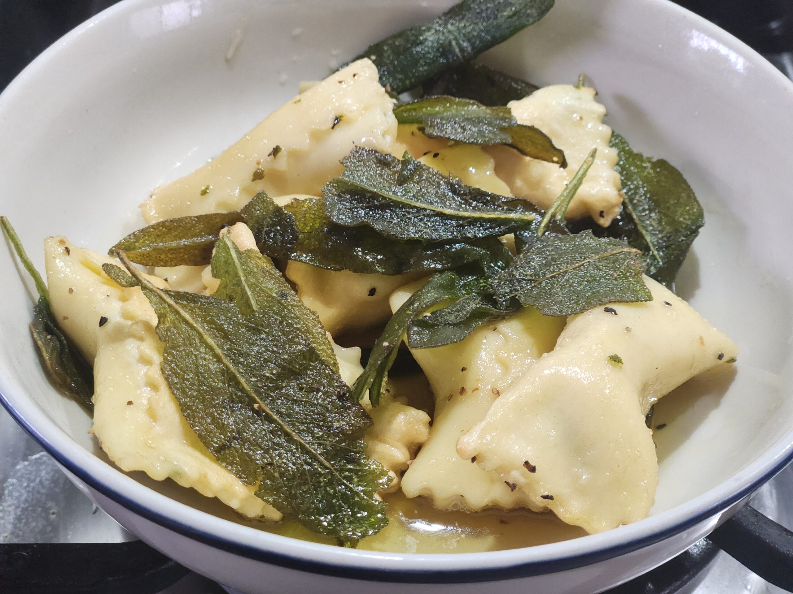 Agnolotti di Ricotta in Burn Butter Sage Sauce - Rosa